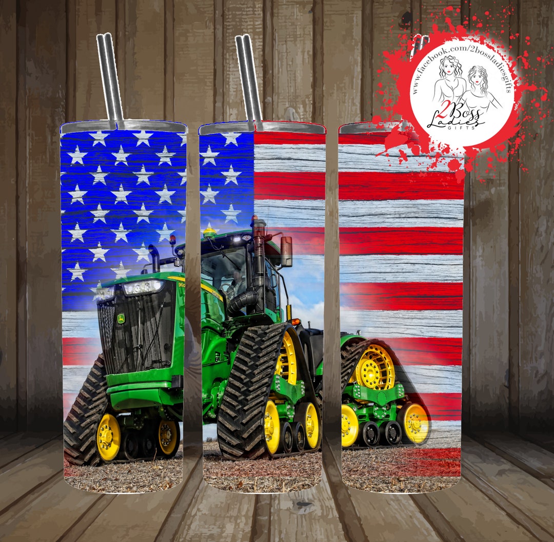 Crawler Tractor With American Flag 20oz & 30oz - Etsy