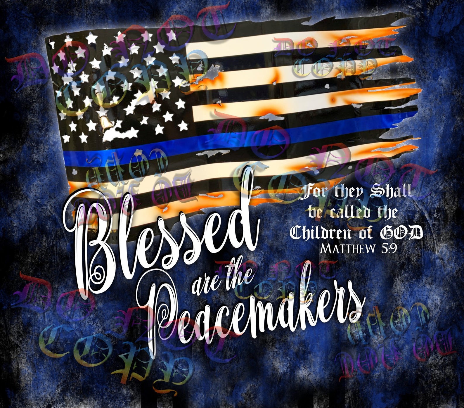 Blessed Are the Peacemakers Police - Thin Blue Line 20oz & 30oz Skinny ...