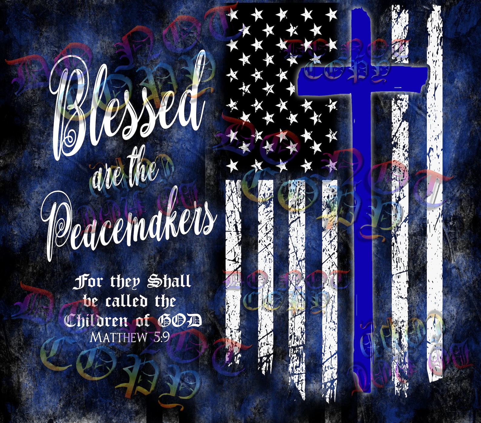 Blessed Are the Peacemakers Police - Thin Blue Line 20oz & 30oz Skinny ...