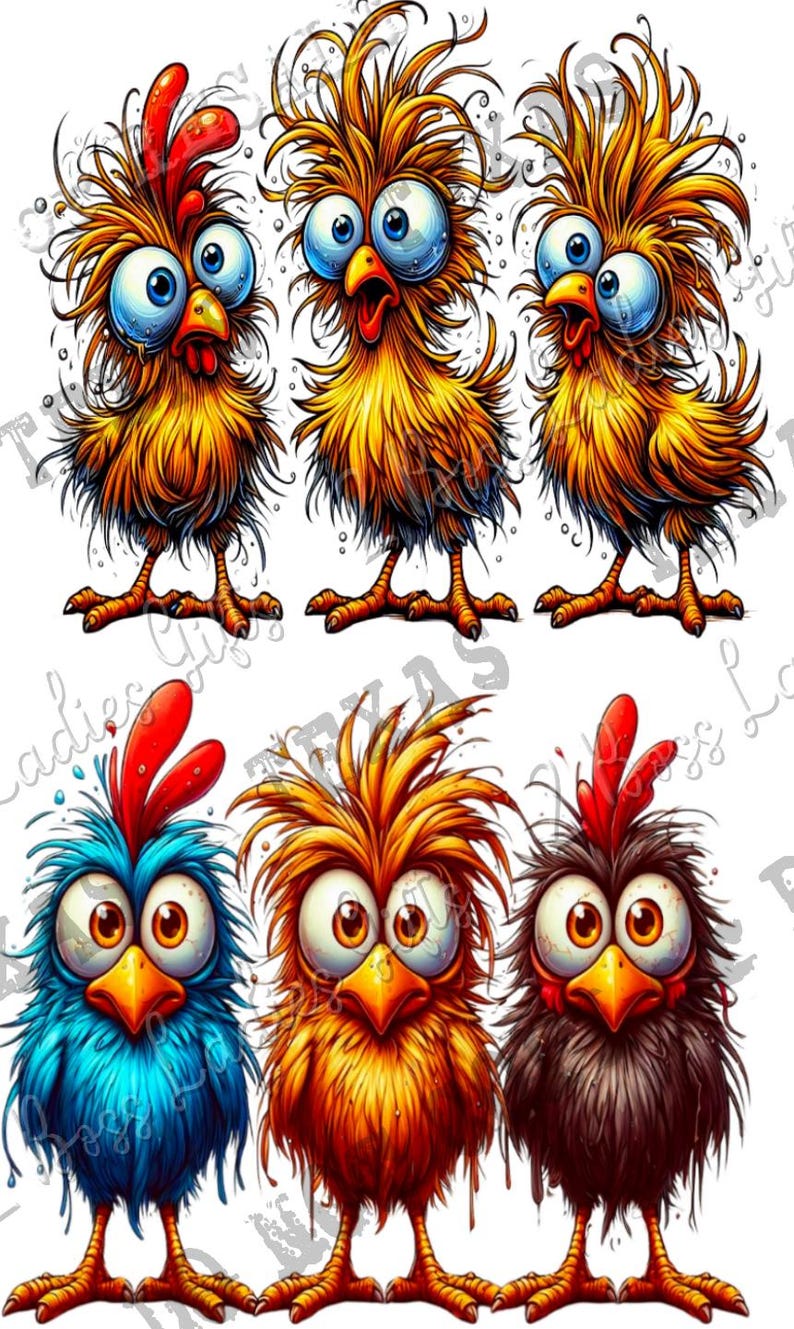12 Funny Chickens - DIGITAL IMAGES ONLY - Etsy