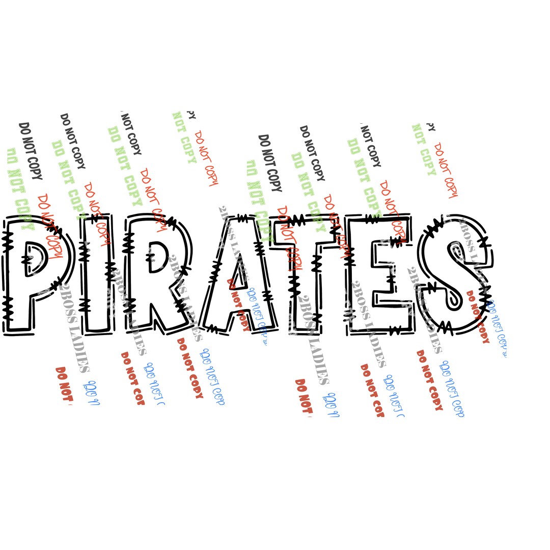Doodle Letters Pirates School Mascot - Transparent - Etsy