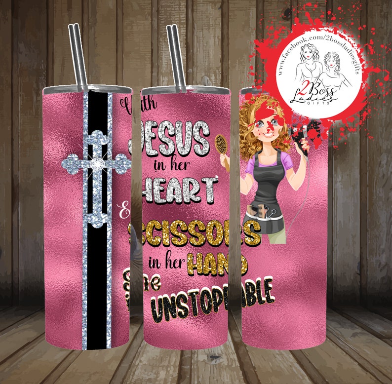 With Jesus in Her Heart She is Unstoppable Digital Design -hairstylist ...