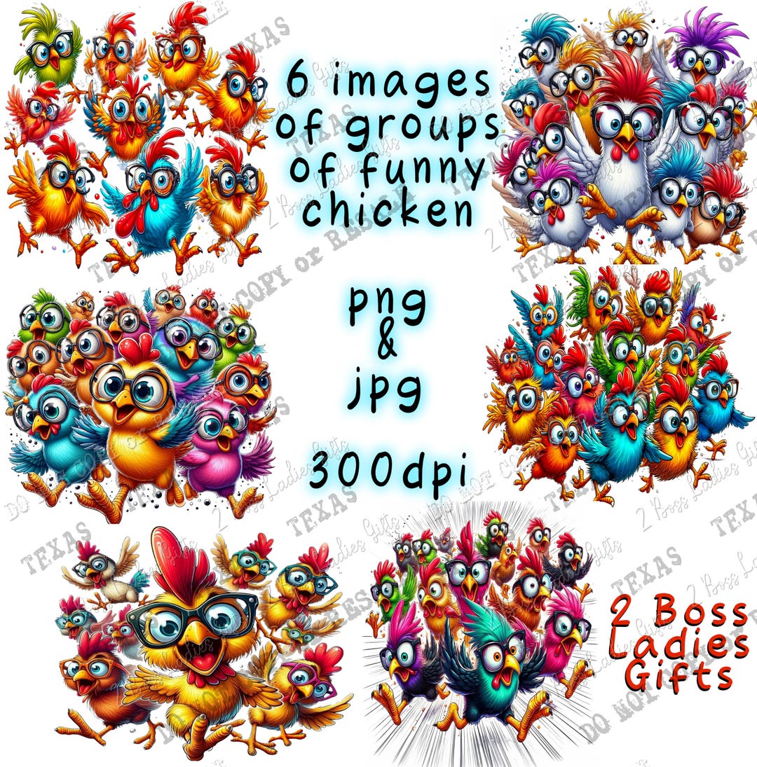 6 Images of Groups of Funny Chickens - DIGITAL IMAGES ONLY - Etsy