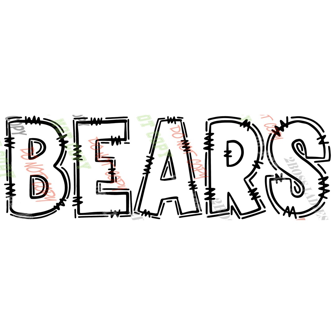 Doodle Letters Bears School Mascot - Transparent - Etsy