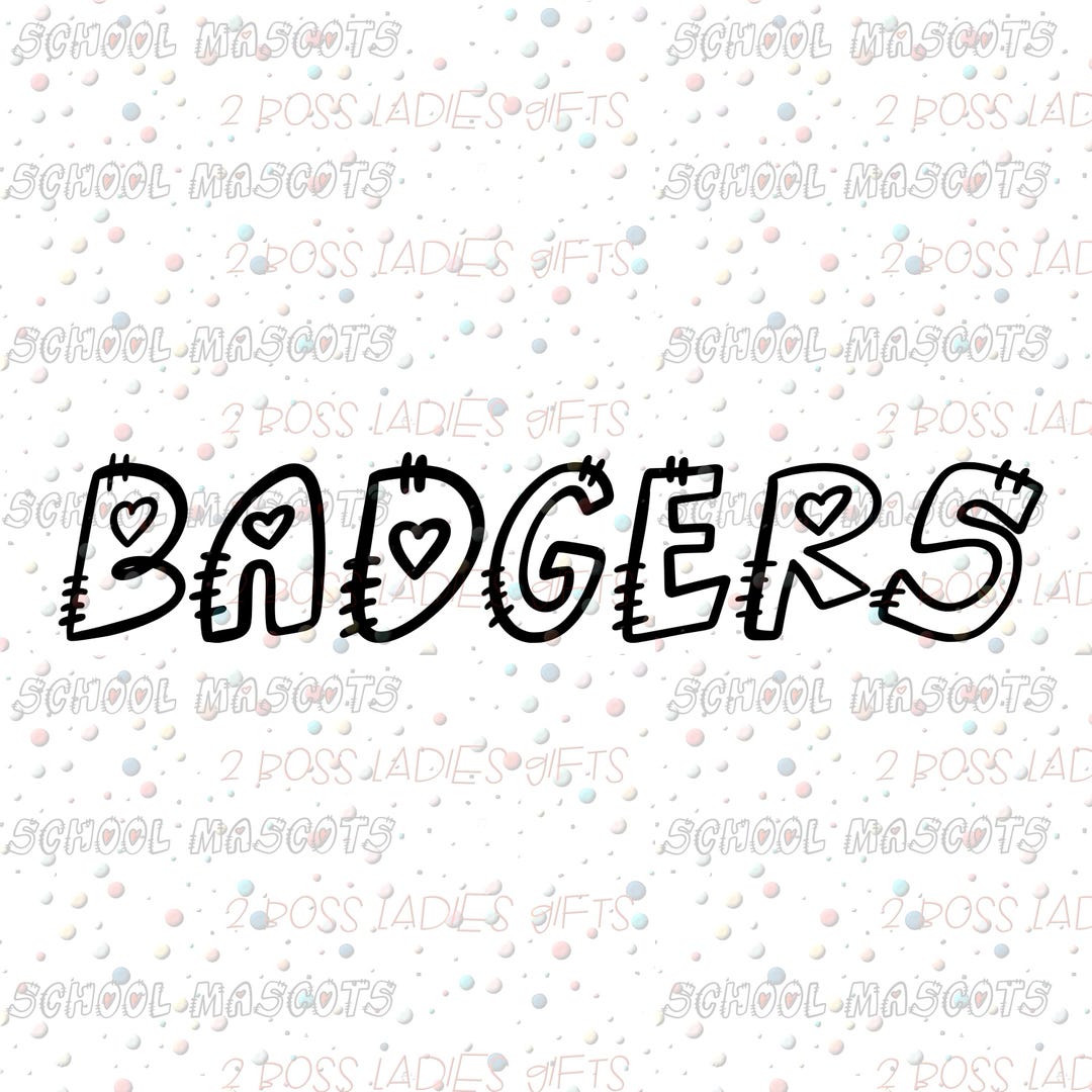 Doodle Letters BADGERS School Mascot - Transparent - Etsy
