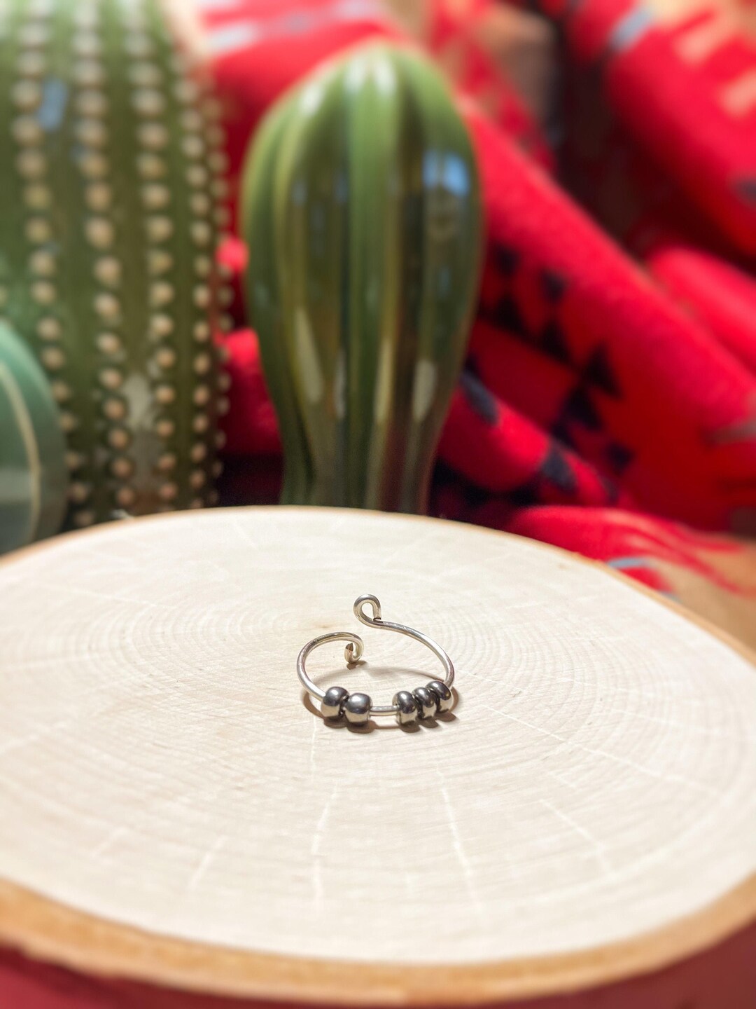 Fidget Ring, Anxiety Ring, Wire Ring, Seed Bead Ring, Simple Ring ...