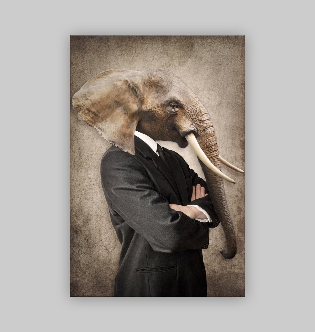 Elephant Head Man Funky Aristocrat Business Suit Pop Art Deco Giclee ...