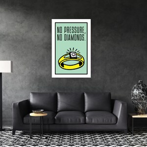Monopoly No Pressure No Diamonds Ring Board Game Print Picture Poster ...