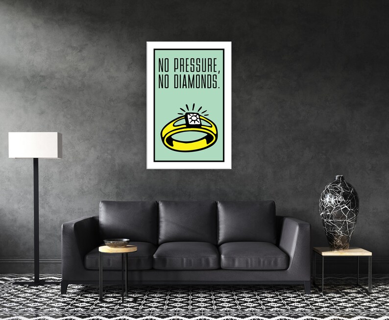 Monopoly No Pressure No Diamonds Ring Board Game Print Picture Poster ...