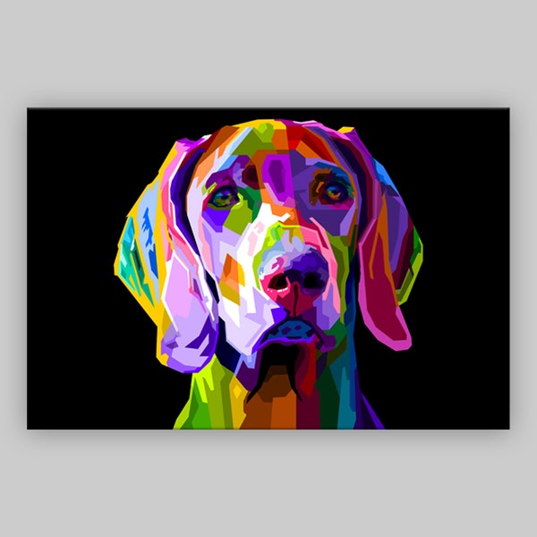 Abstract Dog Canvas Paintings - Etsy