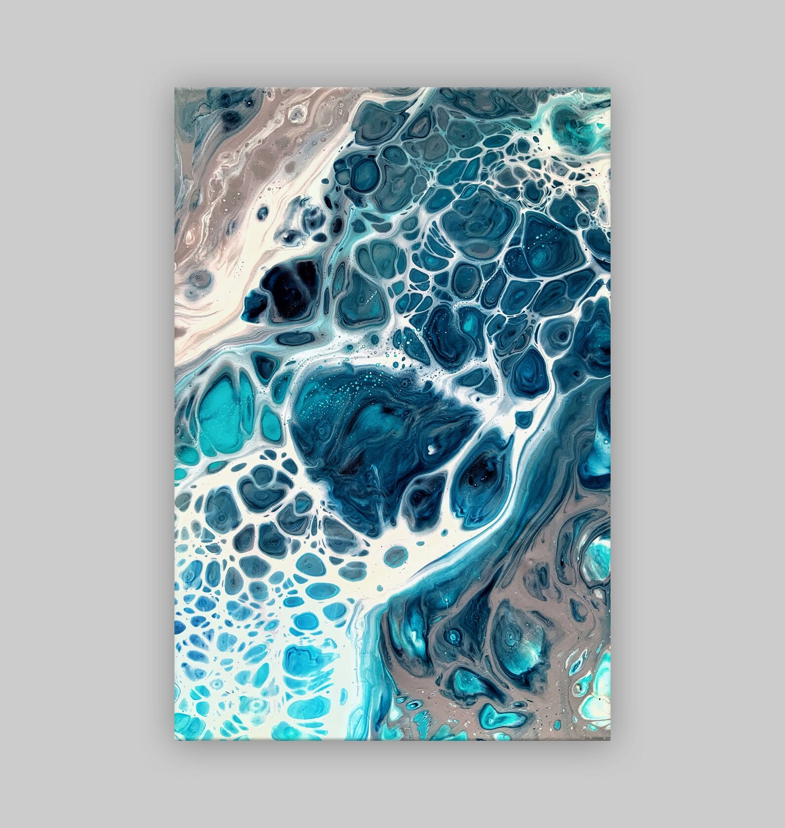 Turquoise Blue Ocean Canvas, Beach Waves Wall Art, Tropical Canvas ...