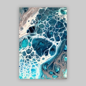 Turquoise Blue Ocean Canvas, Beach Waves Wall Art, Tropical Canvas ...