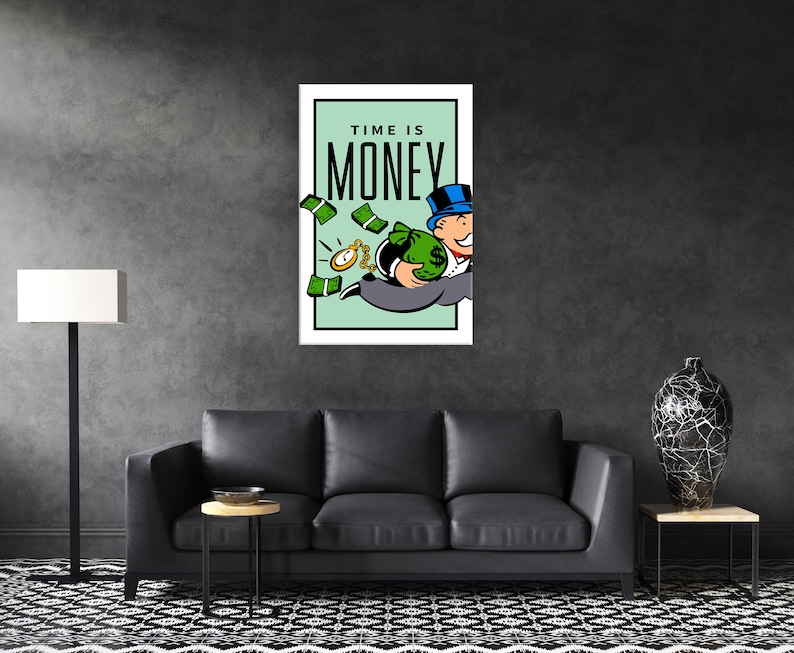Monopoly Time is Money Board Game Print Picture Poster Painting Giclee ...