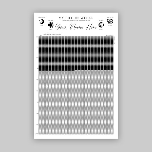 Life Chart Weeks - Etsy