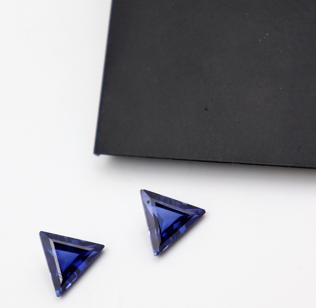Blue Sapphire Triangle Shape AAA Rated Lab Created Synthetic Blue ...