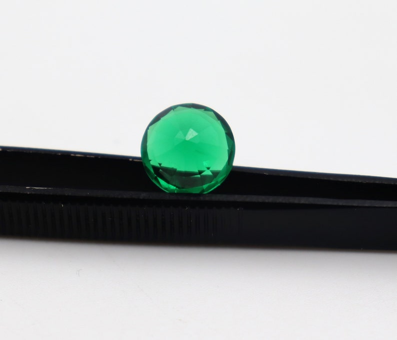 Lab Created Green Nano Emerald Corundum Round Shape Faceted Gemstone ...