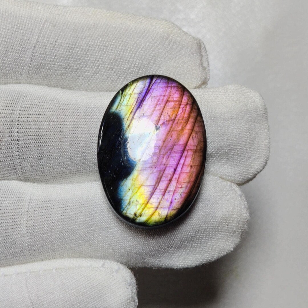 Rare Pink & Silver Labradorite Oval Cabochon for Jewelry, Loose ...