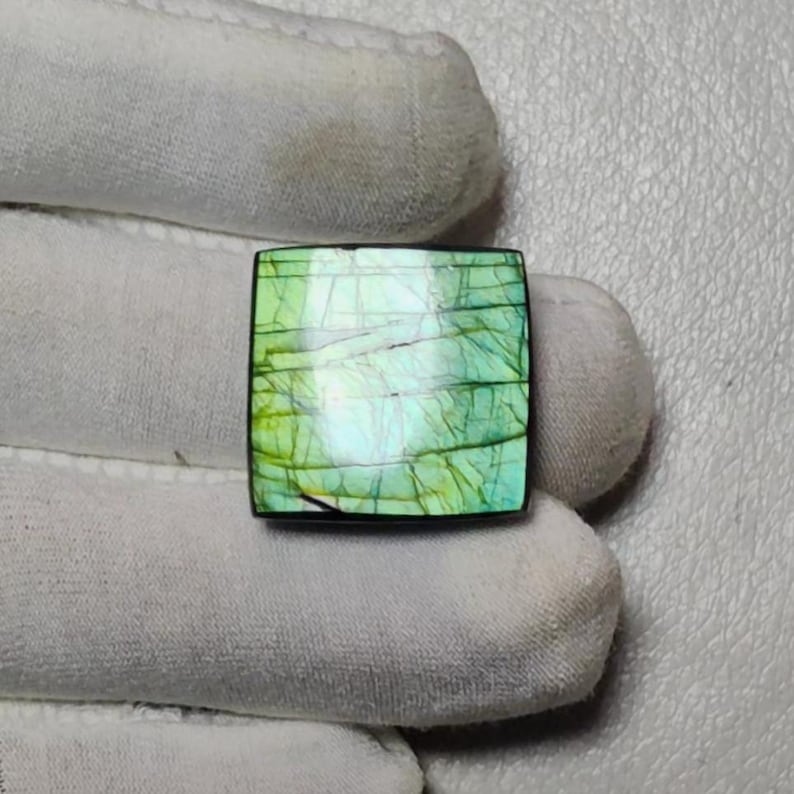 100% Genuine Full Green Flash Spectrolite Hand Polished Cabochon for ...