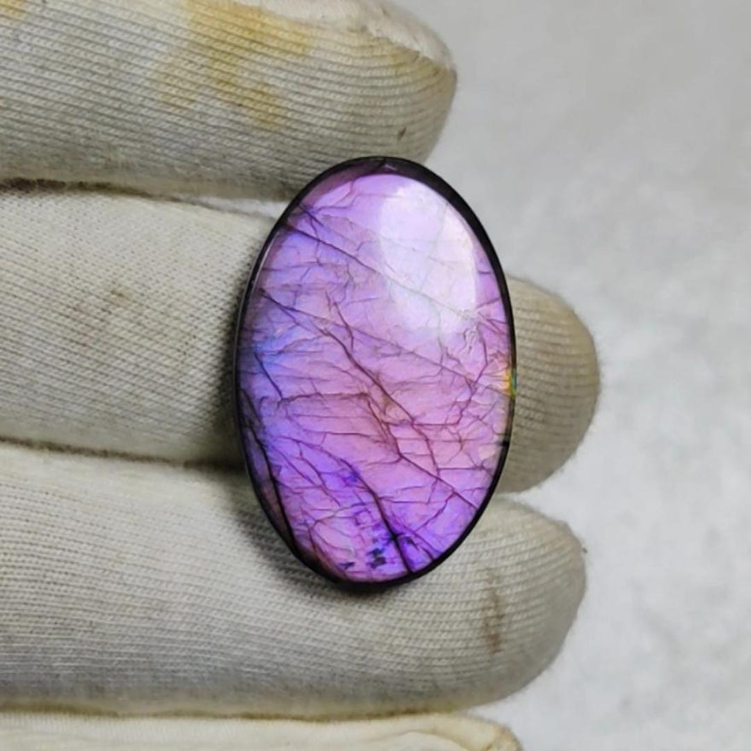 Very Rarest Purple & Pink Flash Labradorite Cabochon, Natural ...