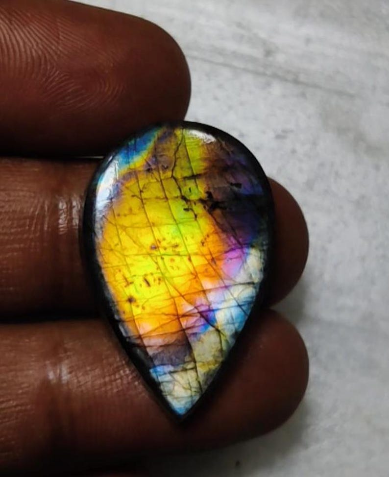 Check Variation: Unique Multi Fire Spectrolite Cabochon for Making ...