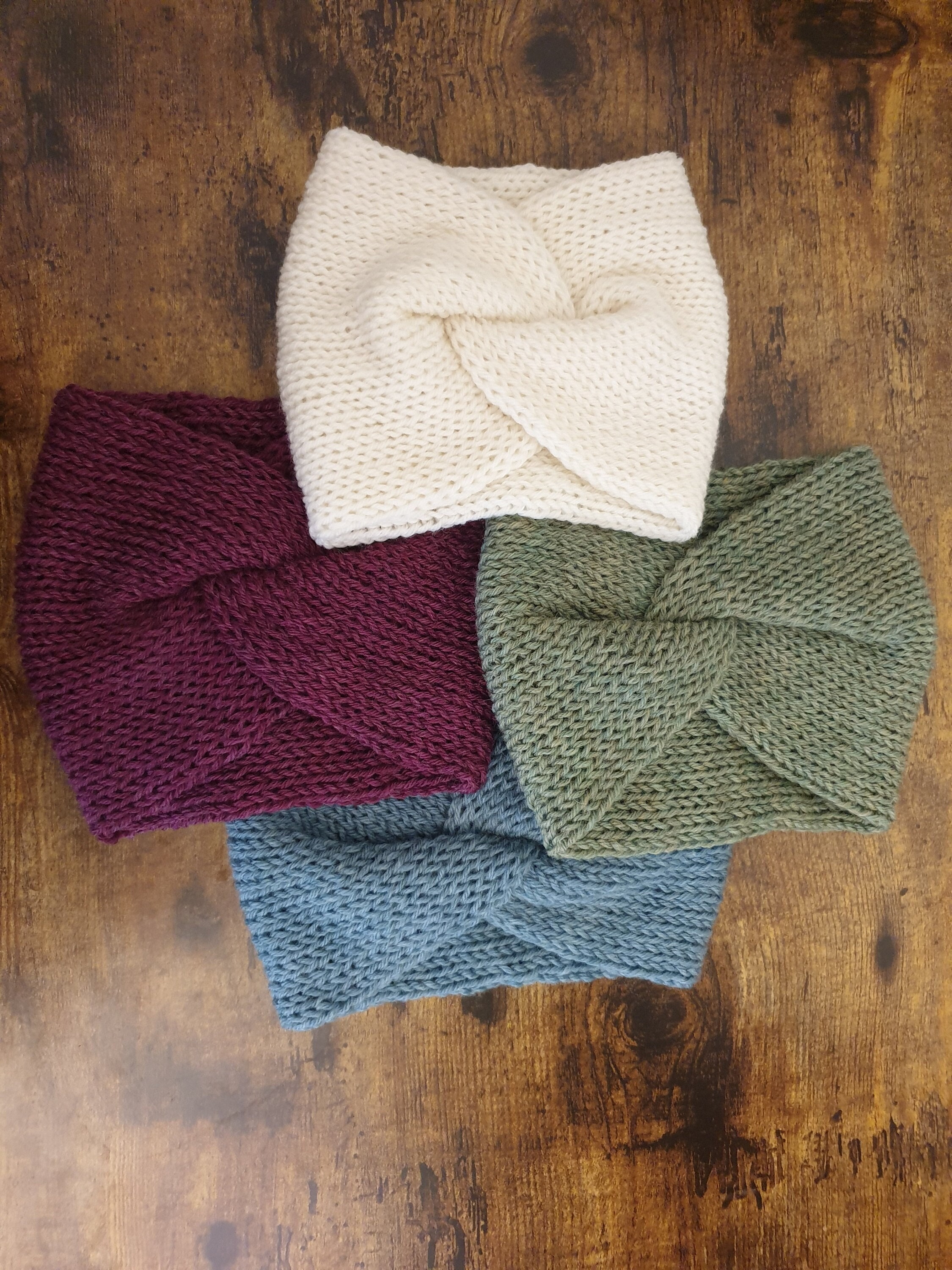 Pure Wool Knitted Ear Warmers, Wool Headband, Wool Hat, Women's Winter ...