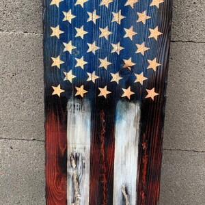 Vertical Distressed Wooden American Flag - Etsy