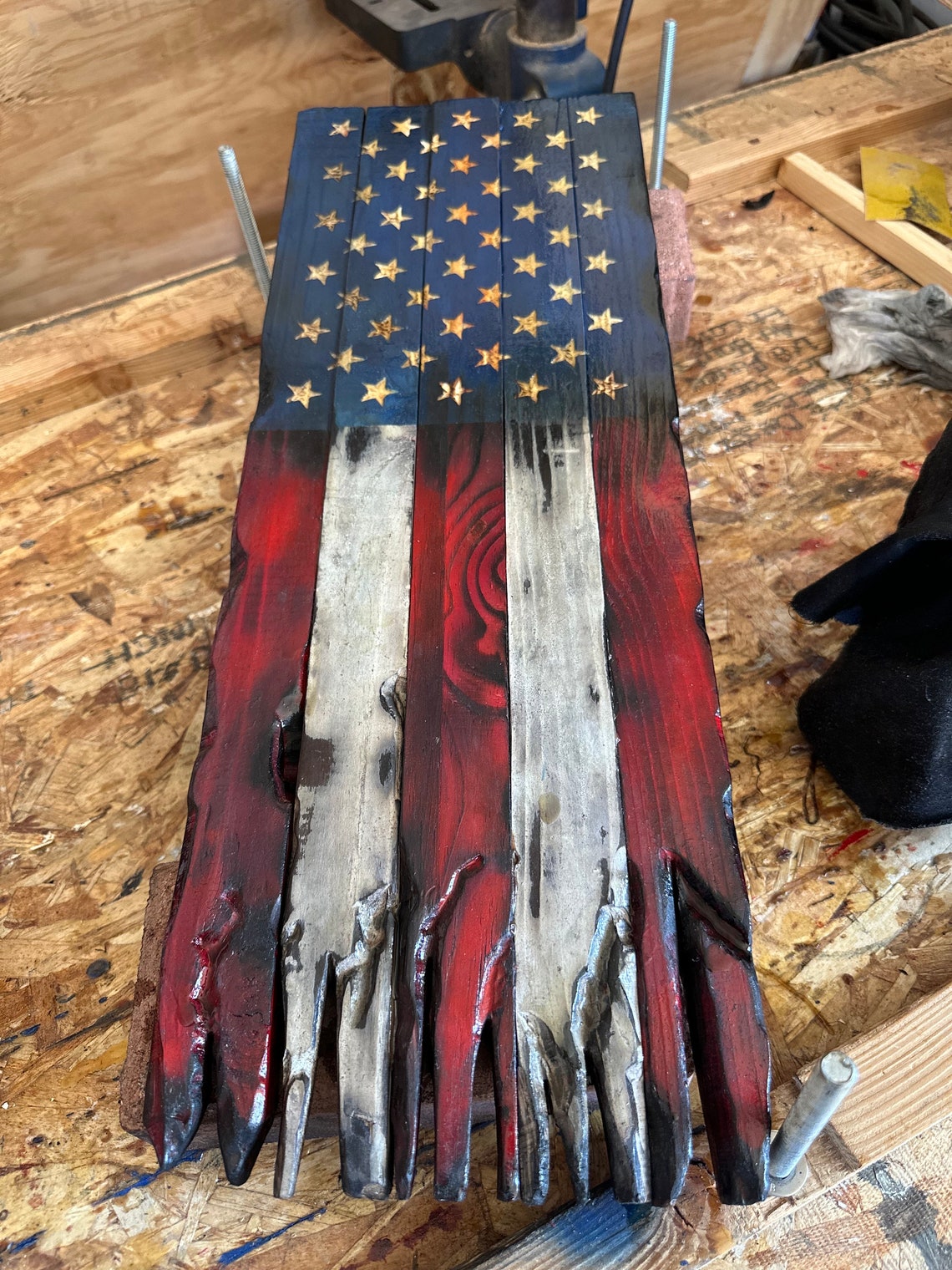 Vertical Distressed Wooden American Flag Patriotic Wall Art - Etsy
