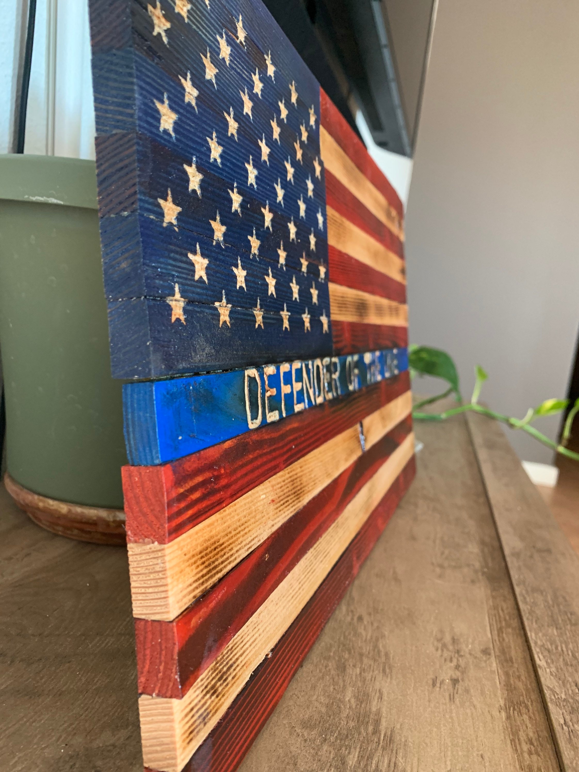 Bandera de la línea azul Defender of The Line - Etsy México