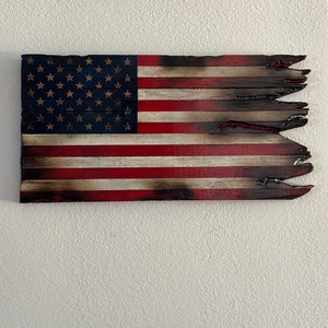 Distressed Wooden American Flag: Battle Worn Patriotic Wall Art - Etsy