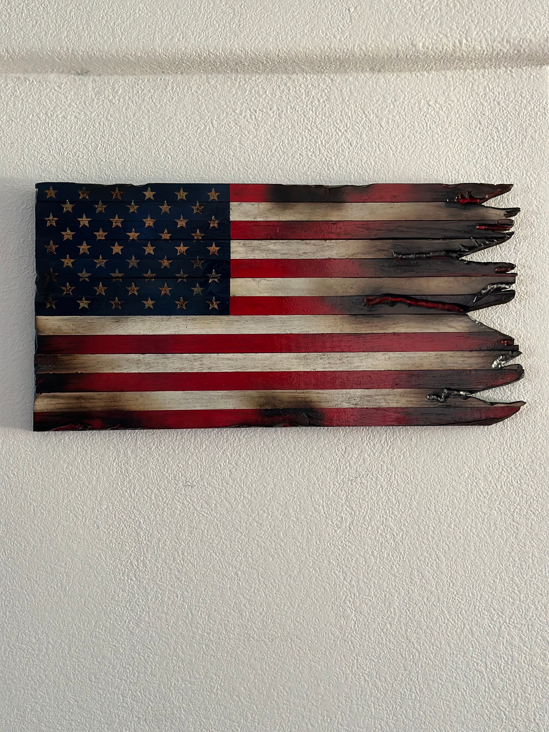 Distressed Wooden American Flag: Battle Worn Patriotic Wall Art - Etsy