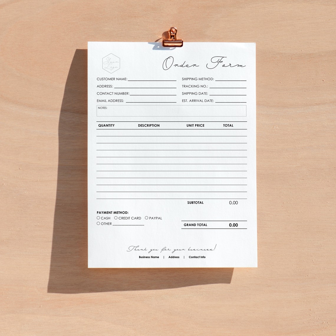 Small Business Forms, Editable, Fillable, Printable, Order Form, Quote ...