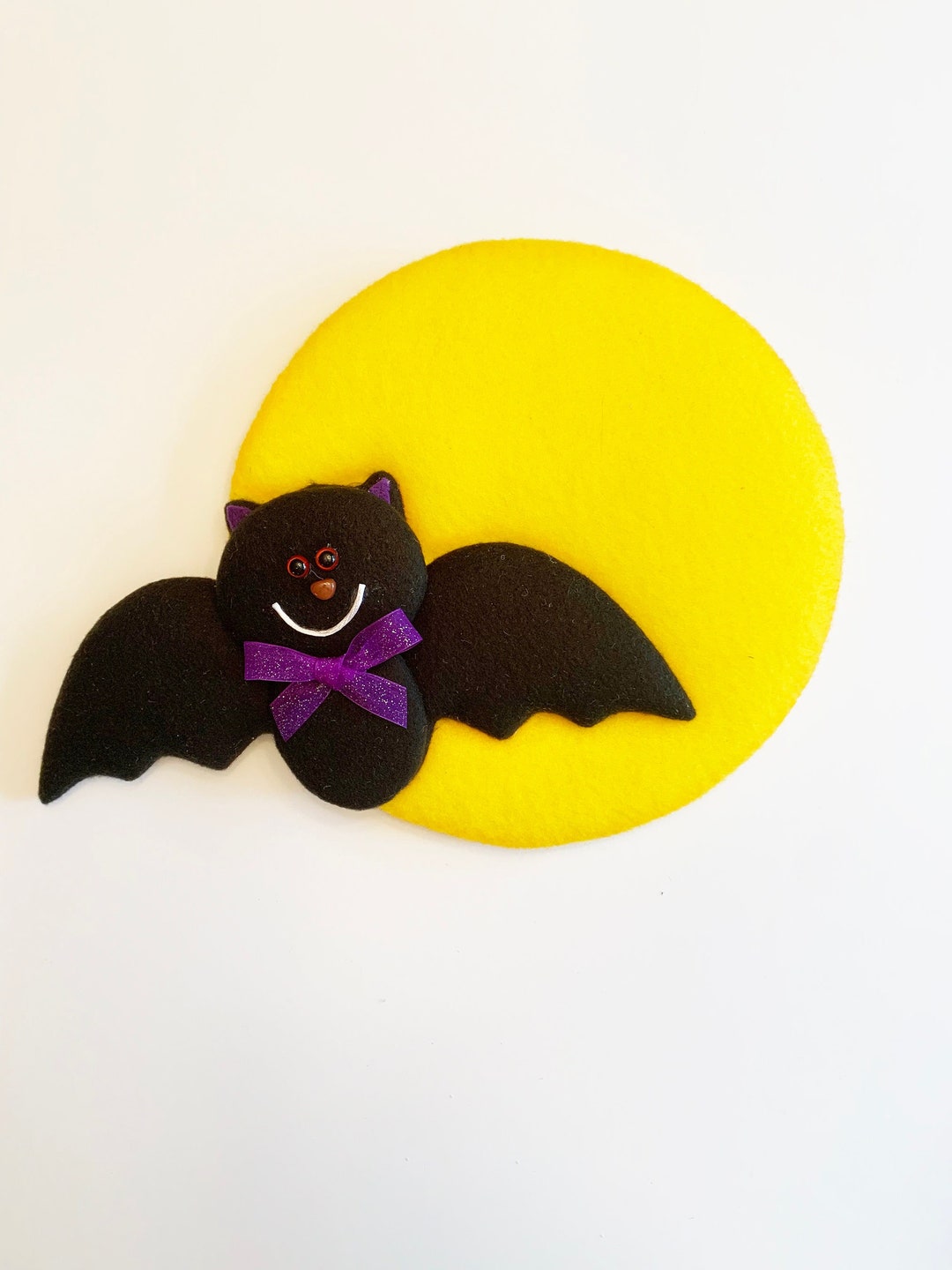 Bat in Moon Wreath Attachment, Halloween Wreath Attachment, Halloween ...