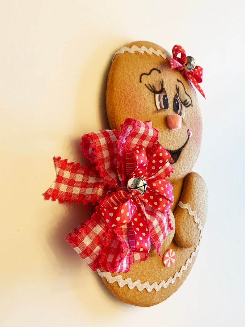 Pink Gingerbread Girl Wreath Attachment Christmas Wreath - Etsy