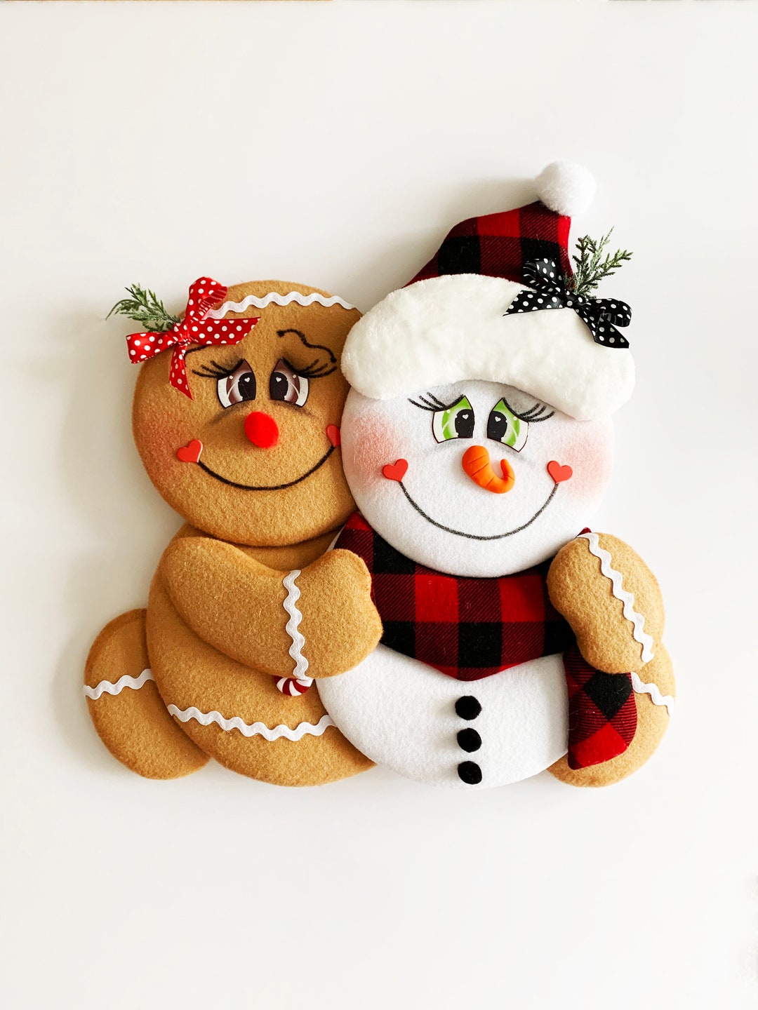 Gingerbread and Snowman Wreath Attachment, Christmas Wreath Attachment ...