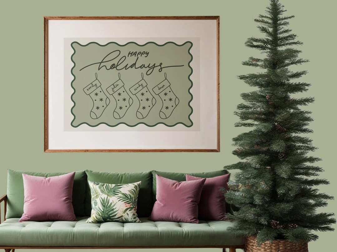 Printable Family Holiday Sign | Personalized Christmas Decor - Etsy
