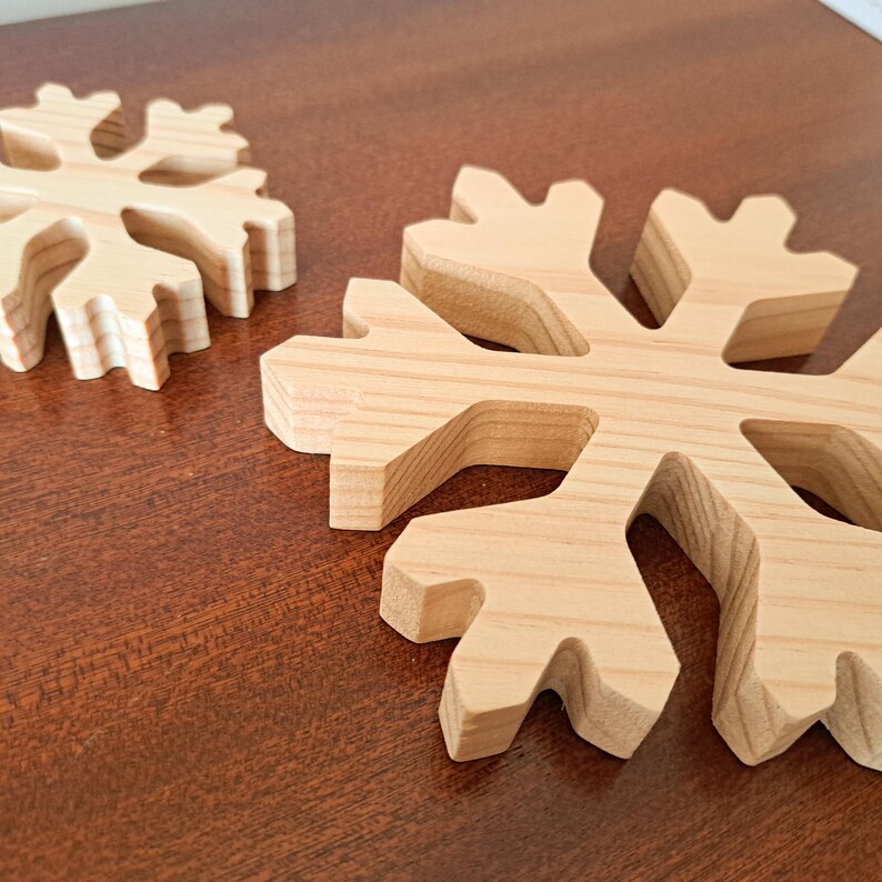 Snow Flake, Wooden, Christmas, Crafts, for Paiting, Decor, Winter, Wood ...
