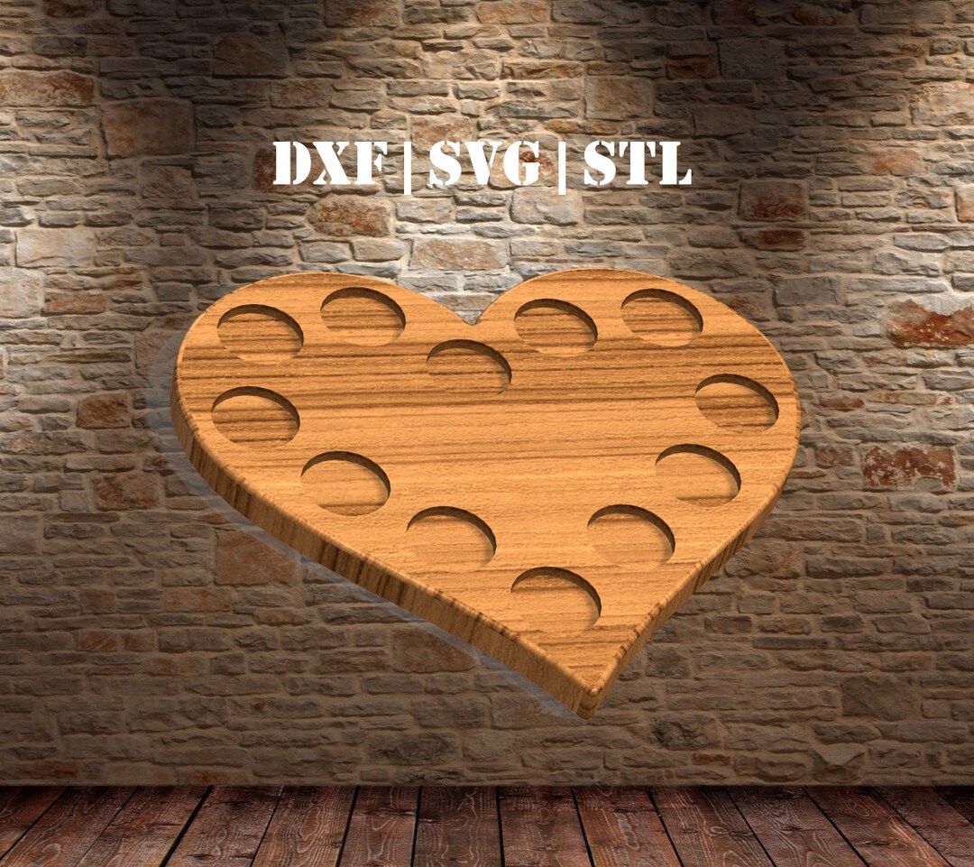 Heart Valentine Day for Candles DXF SVG STL File for Cnc - Etsy