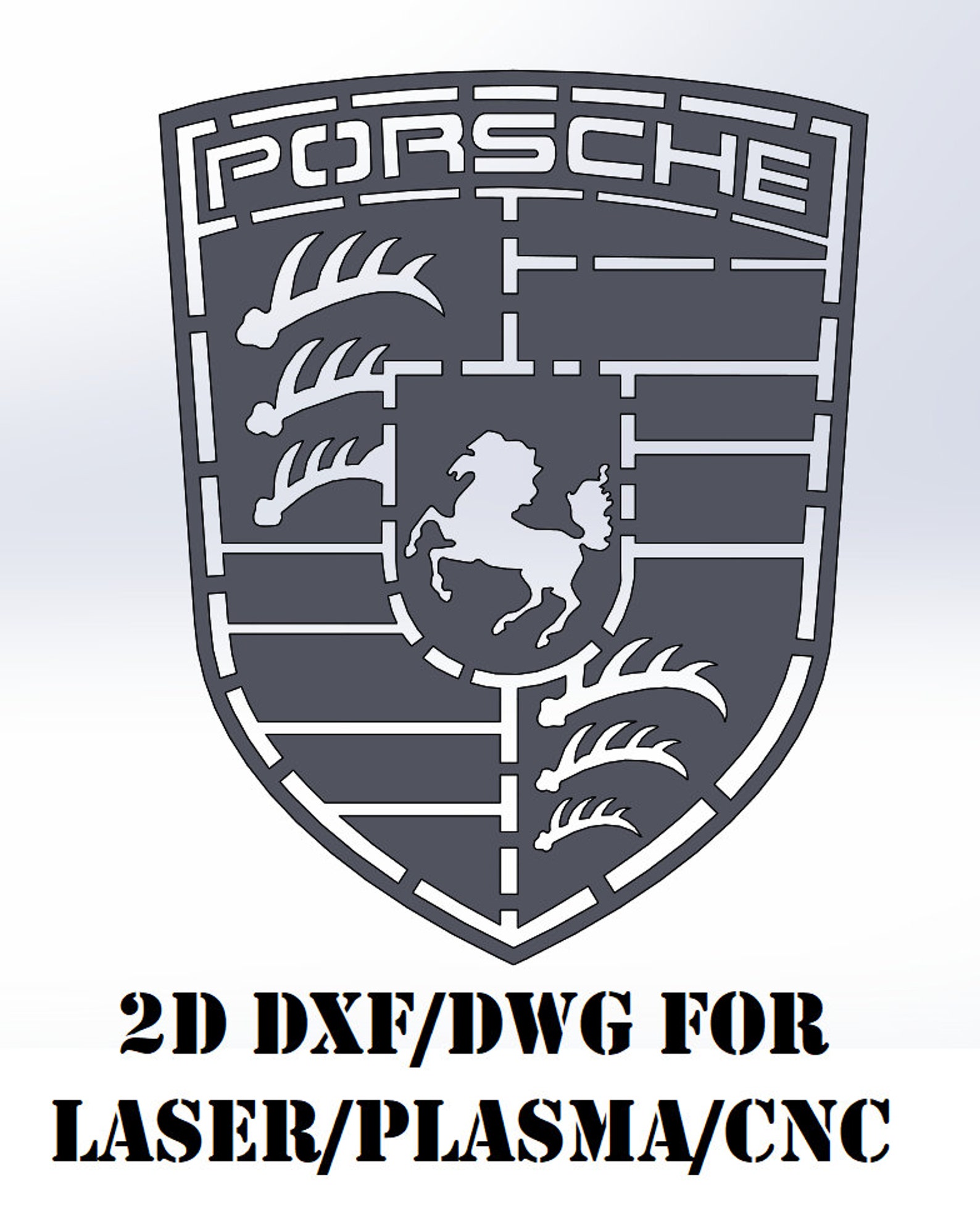 Porsche logo DXF/SVG/Stl file ready for Laser Cut / Plasma / | Etsy