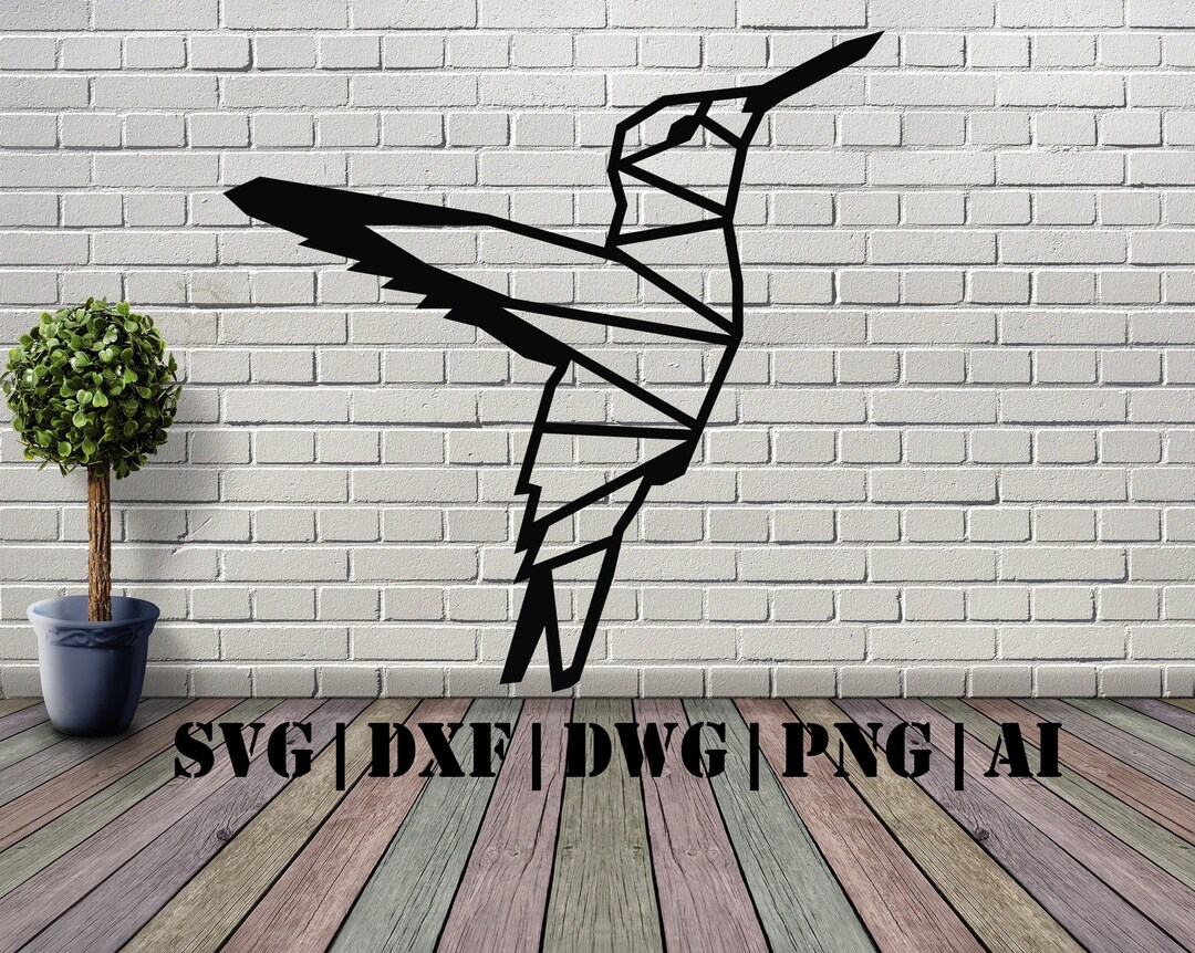 Colibri Geometric SVG, DXF, DWG, Png, Ai file for Cnc, Laser, Cricut ...