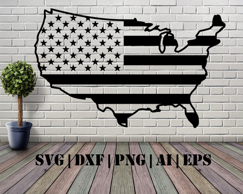 USA Map Vector File SVG DXF Png Ai Eps for Decals - Etsy