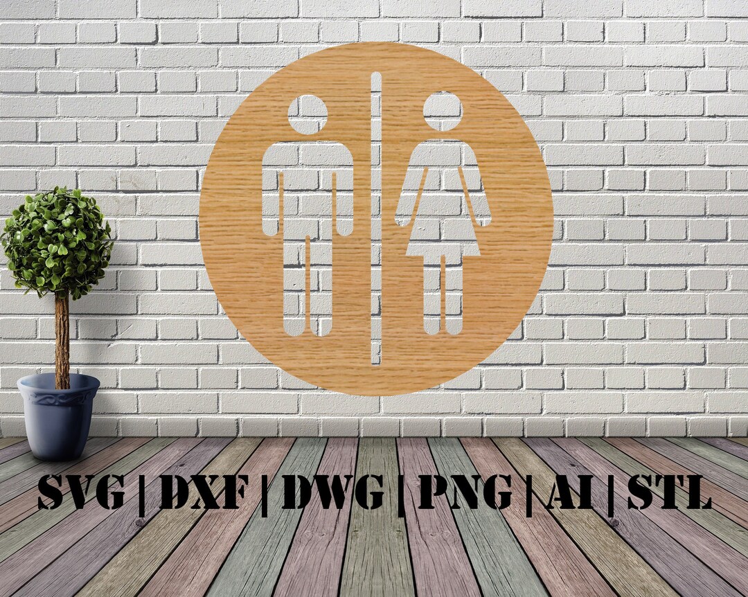 WC Restroom Sign Toilet Bathroom SVG DXF Vector Ai Psd - Etsy UK