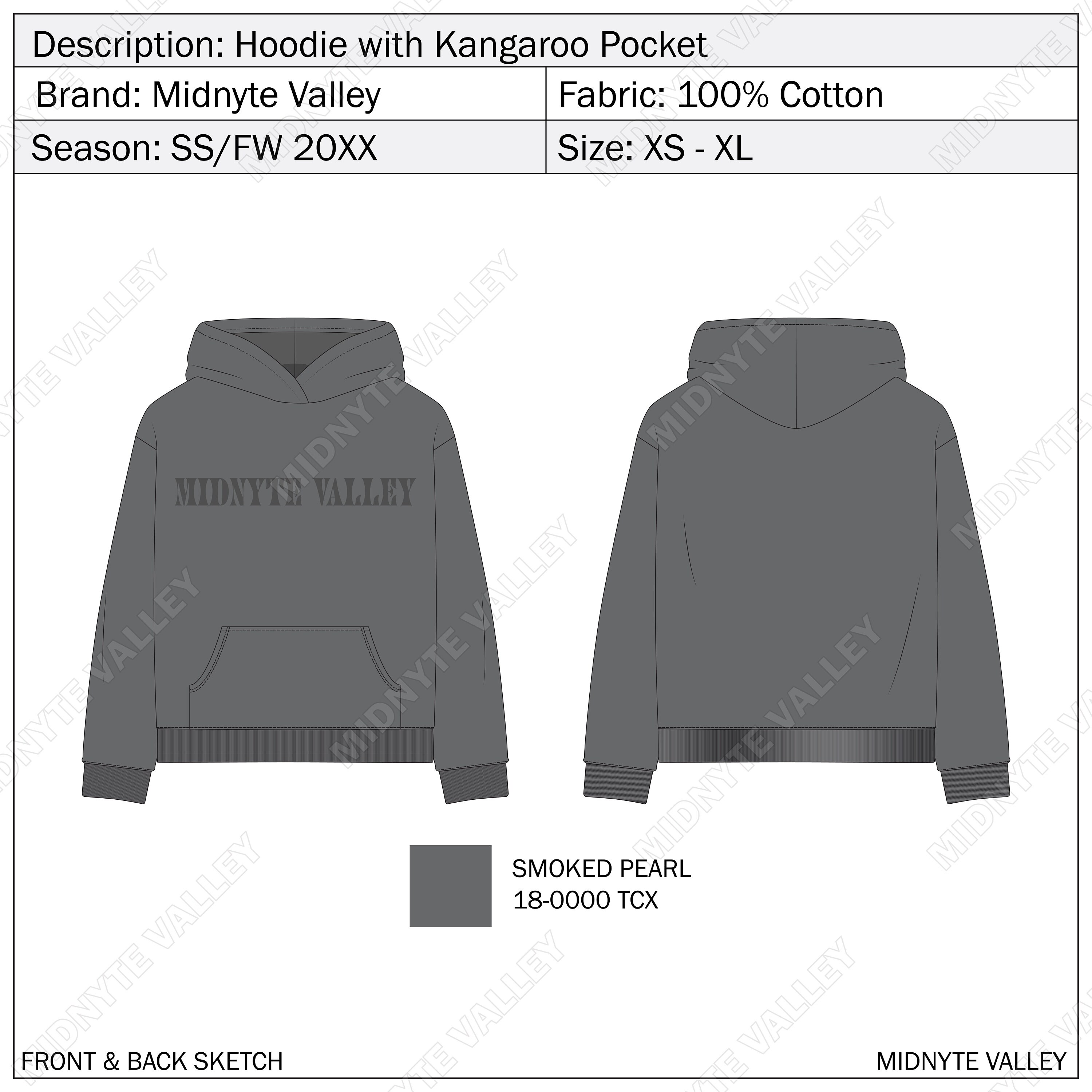 Hoodie Zip up Pocket Set Mock up for Fashion Design Tech Pack Technical ...
