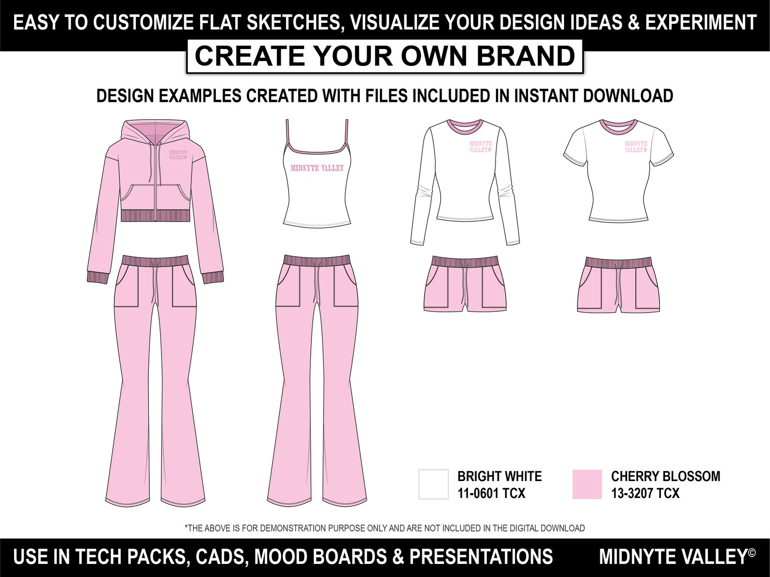 Y2K Track Set Baby Tee Tank Top Flare Pant Shorts Mock up for Fashion ...