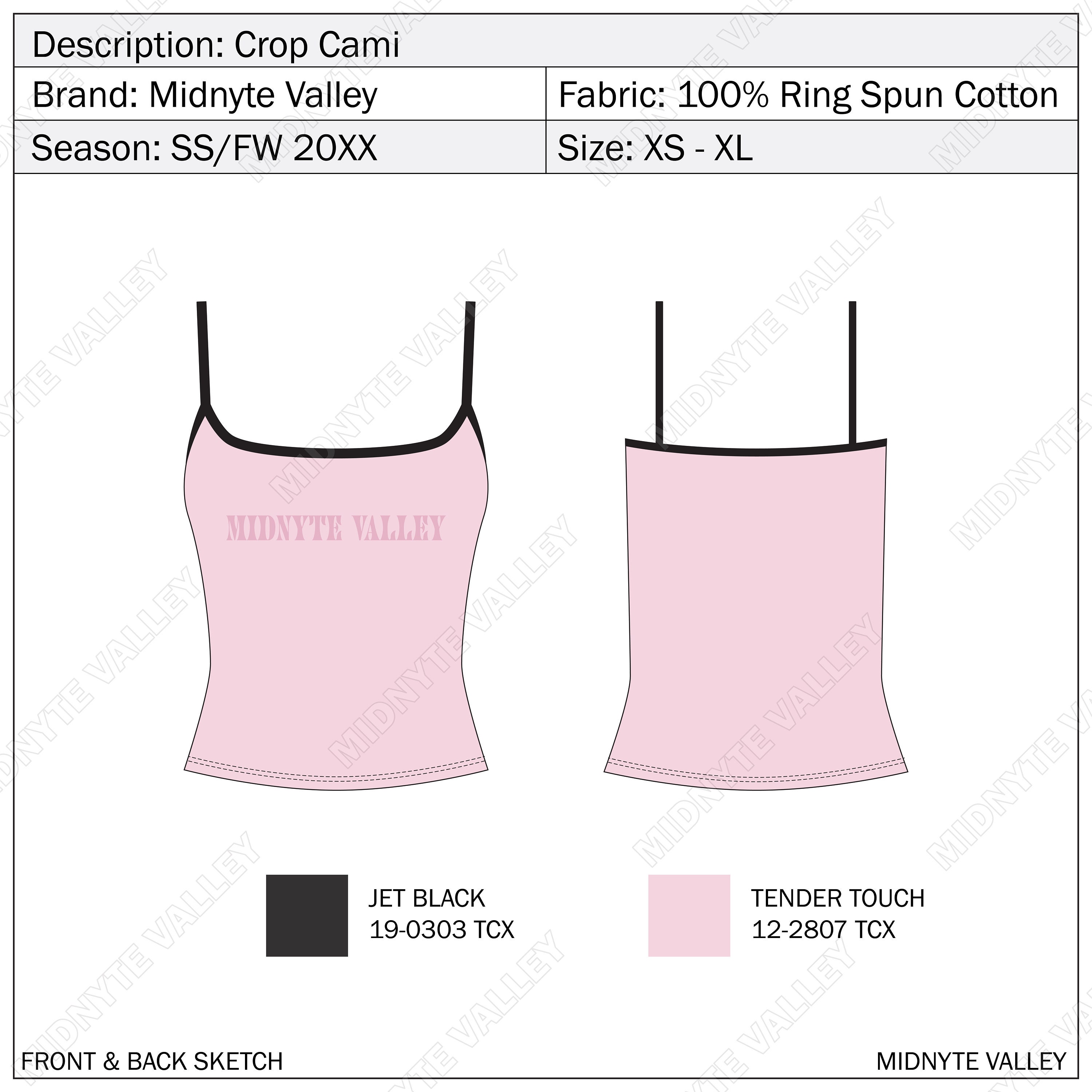 Cami Camisole Spaghetti Strap Tank Top Mock up for Fashion Design Tech ...