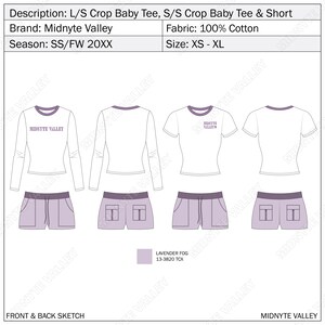 Y2K Track Set Baby Tee Tank Top Flare Pant Shorts Mock up for Fashion ...