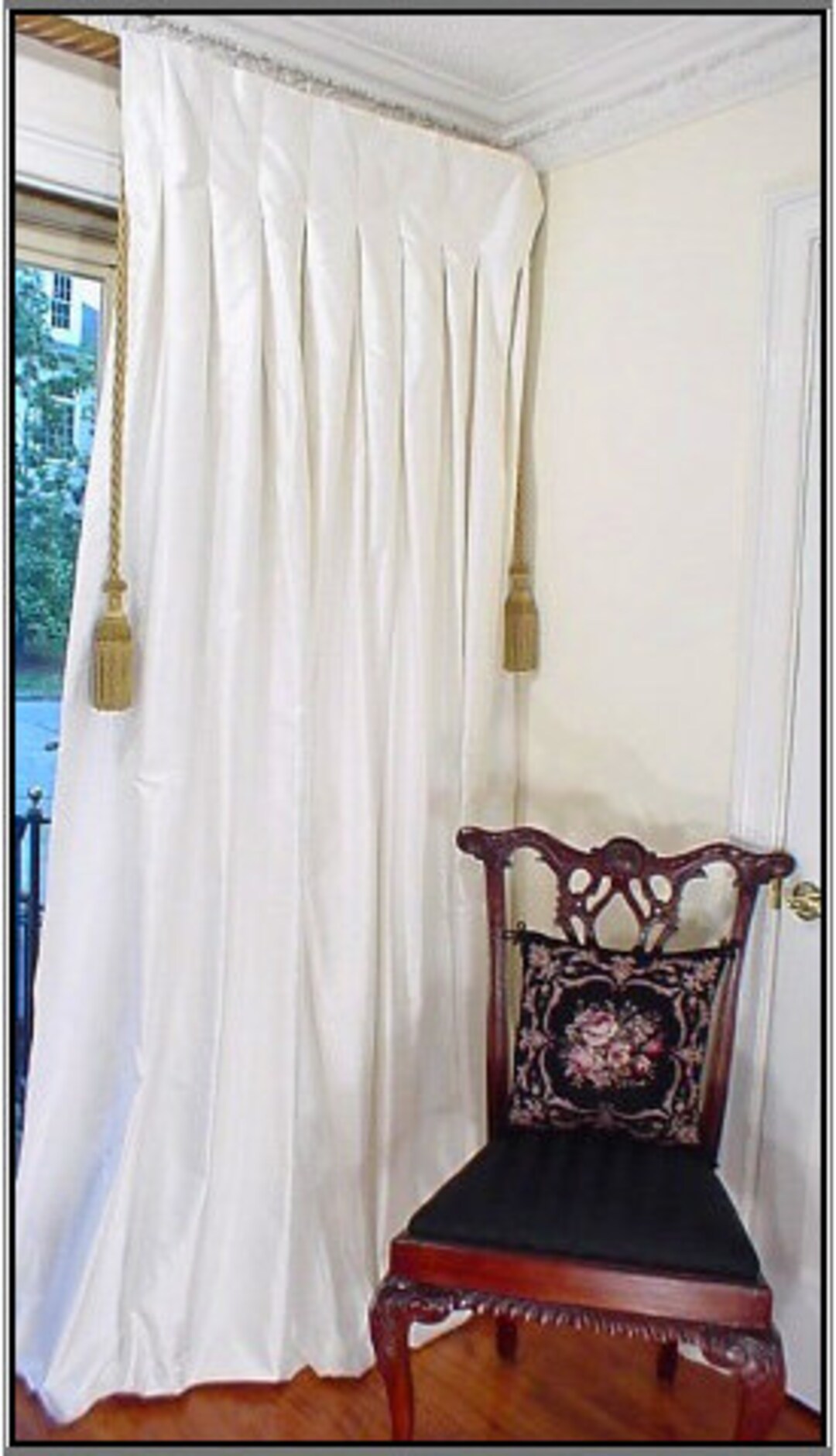 SPRING SALE Our White Silk taffeta Drapes Are Lined in 100% Cotton and ...