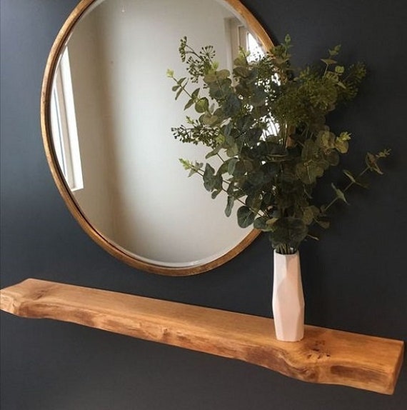 Hallway Floating Shelf Solid Pine Floating Console Shelves 95 cm ...