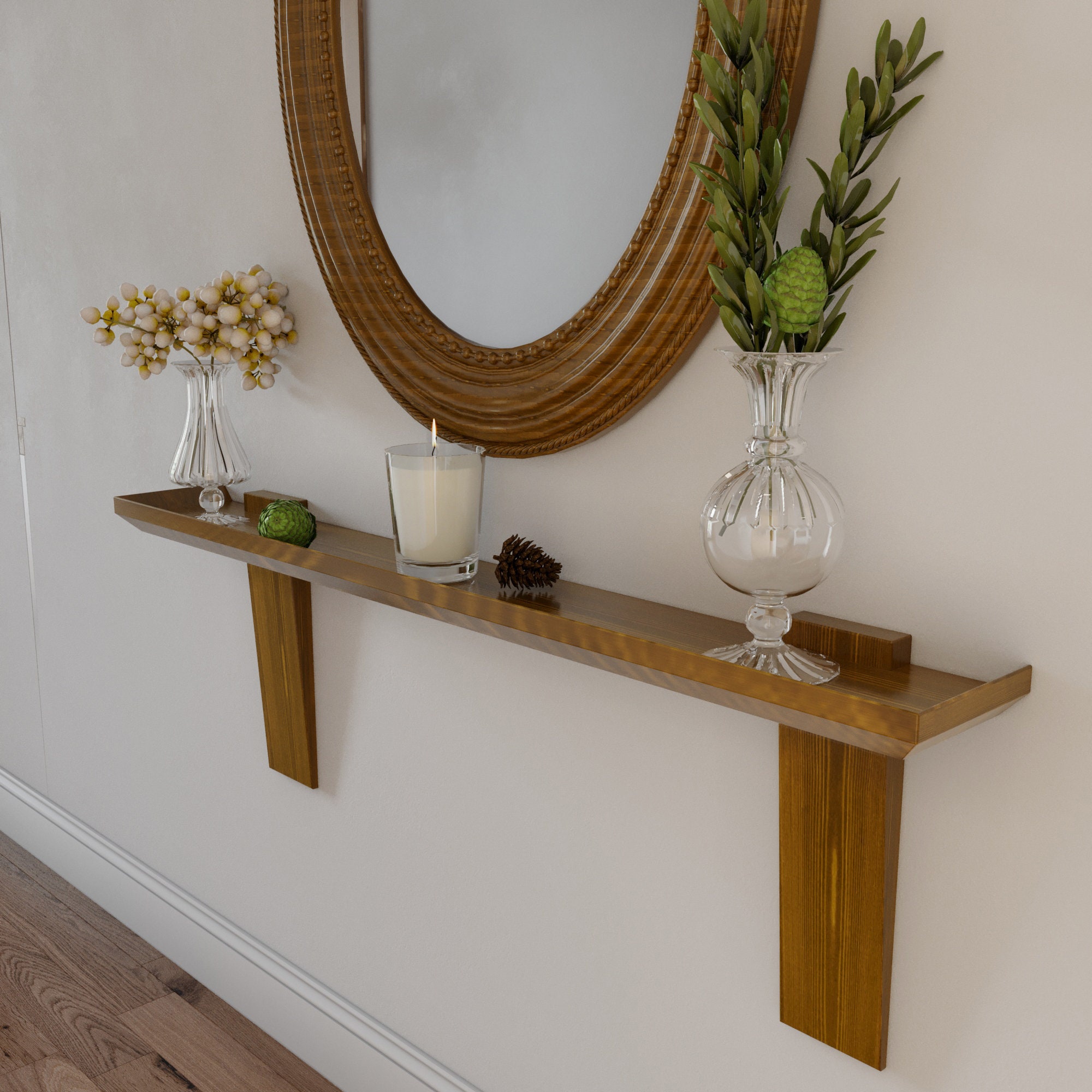 Sleek and Modern Design Entry Table Hall Floating Shelf With - Etsy