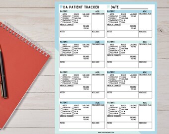 Dental Assistant Patient Planner Daily Patient Planner Dental Assistant ...
