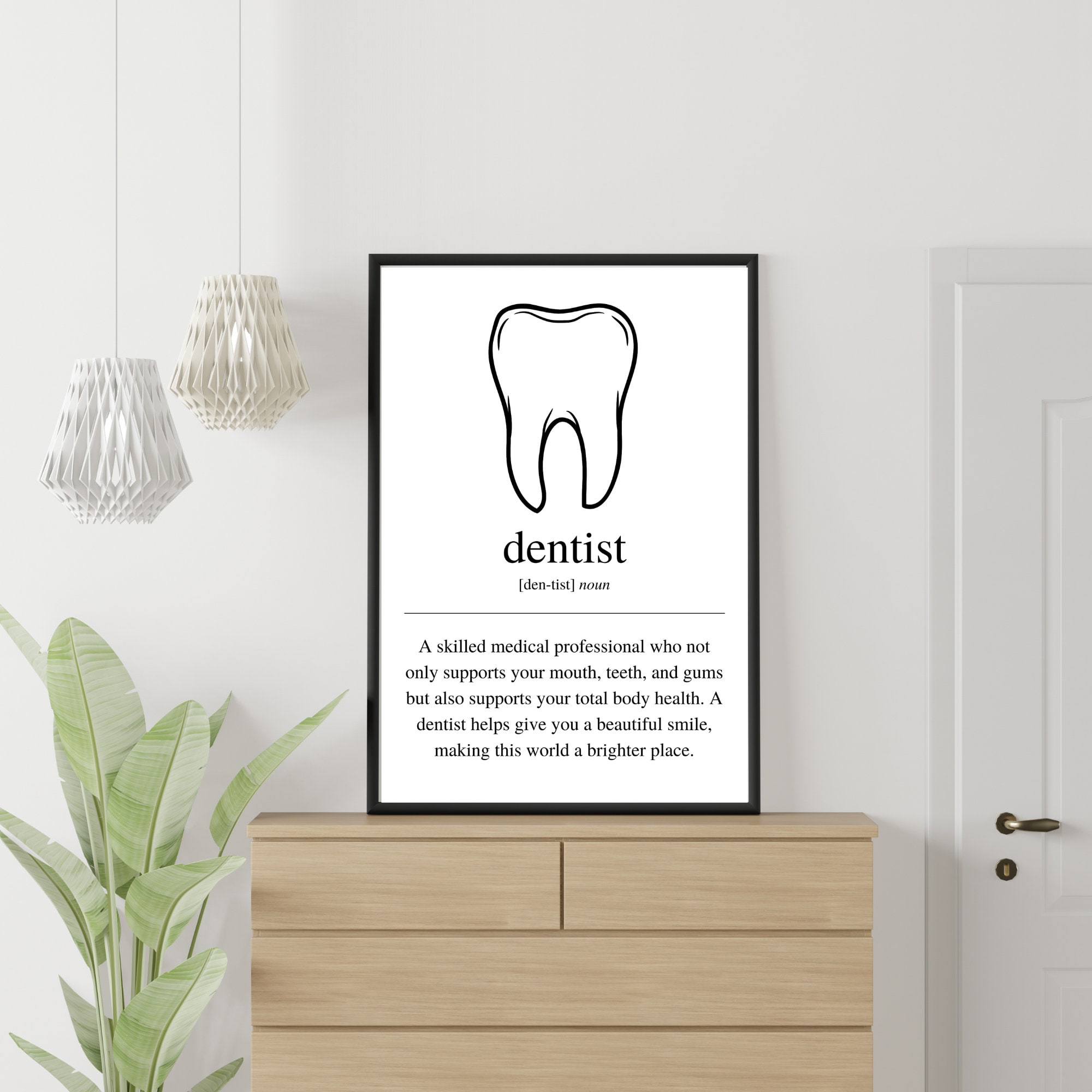 Dentist Definition Poster Art Dental Office Decor Dental - Etsy